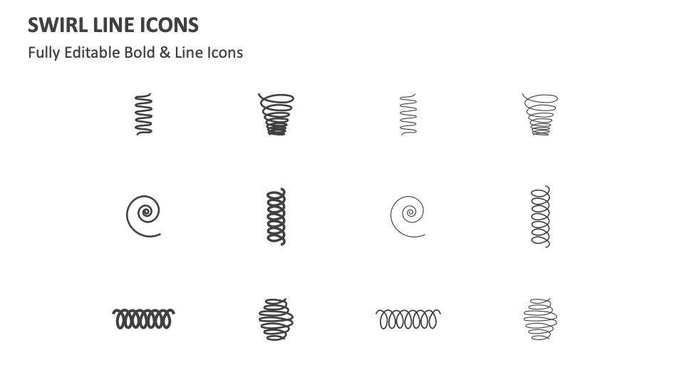 Swirl Line Icons for PowerPoint and Google Slides - PPT Slides