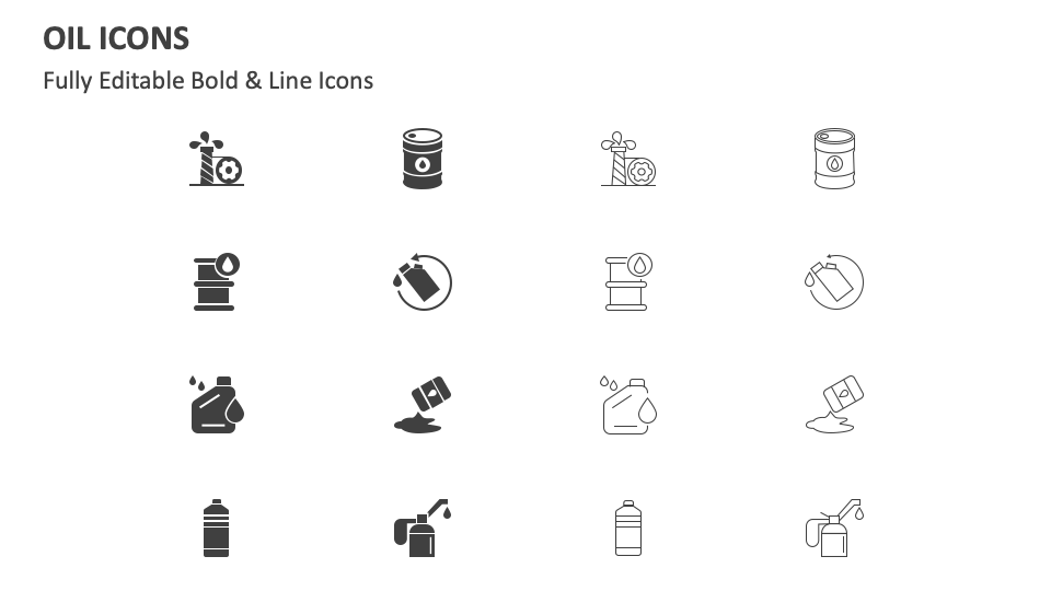 Oil Icons for PowerPoint and Google Slides - PPT Slides