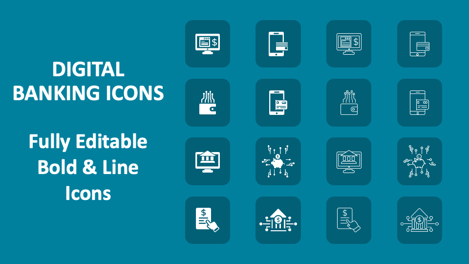 Digital Banking Icons for PowerPoint and Google Slides - PPT Slides