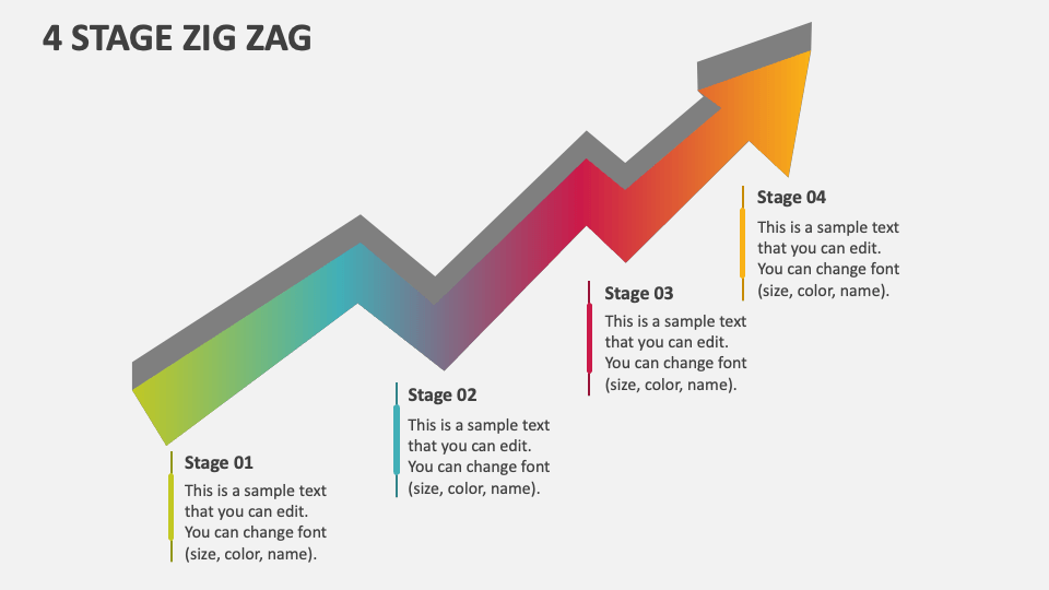 4 Stage Zig Zag PowerPoint Presentation Slides - PPT Template