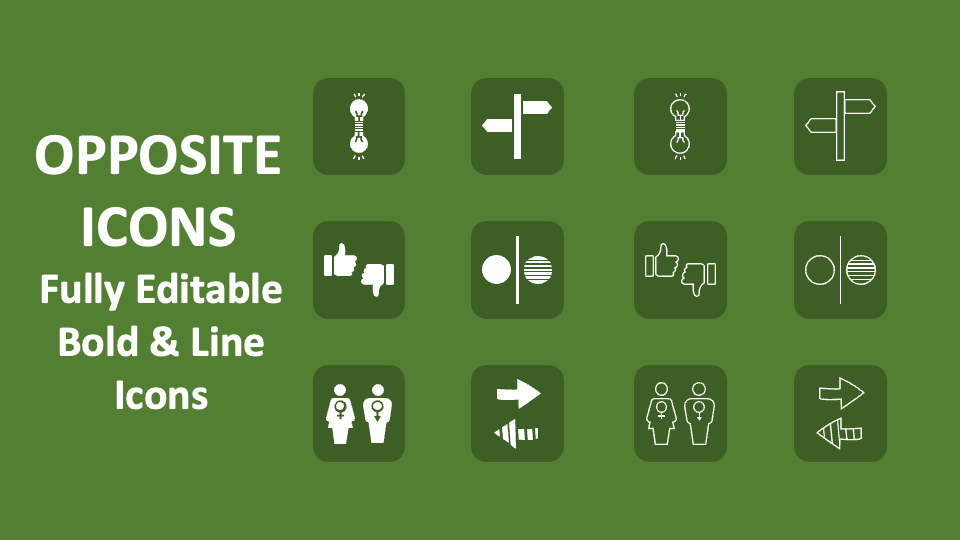 Opposite Icons for PowerPoint and Google Slides - PPT Slides
