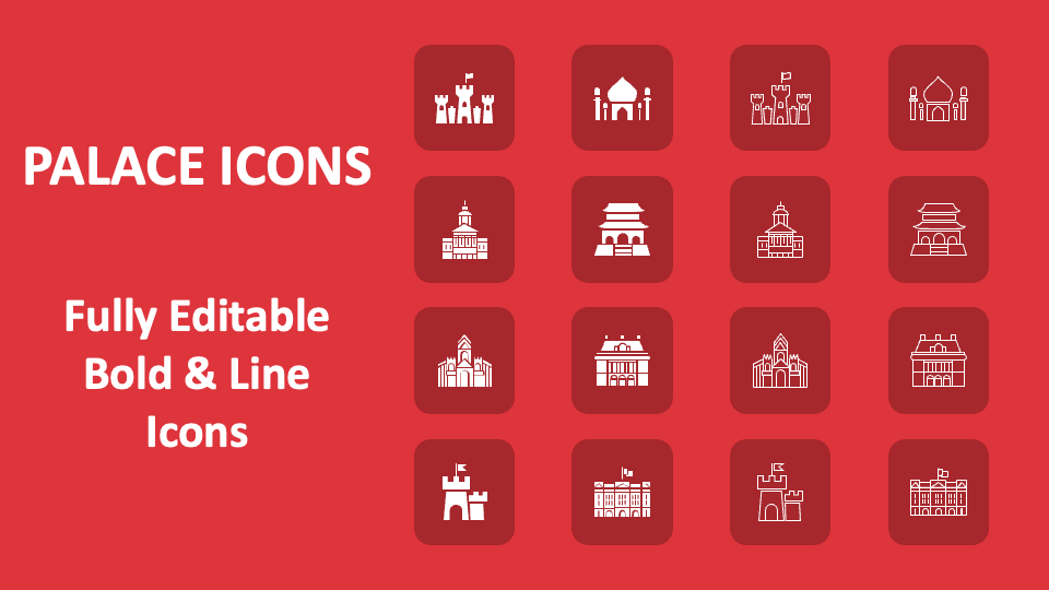 Palace Icons for PowerPoint and Google Slides - PPT Slides