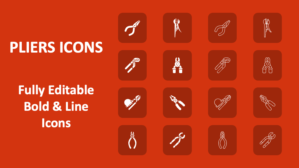 Pliers Icons for PowerPoint and Google Slides - PPT Slides