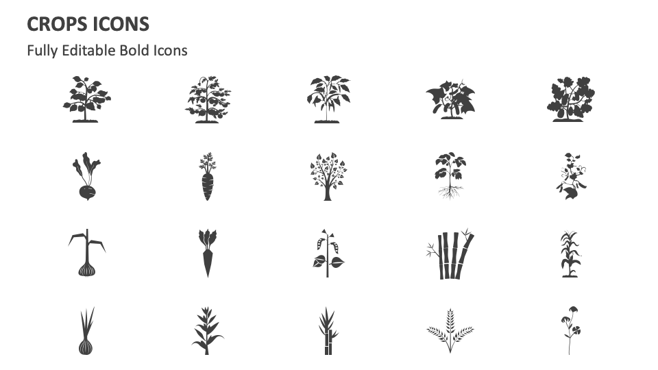 Crops Icons for PowerPoint and Google Slides - PPT Slides