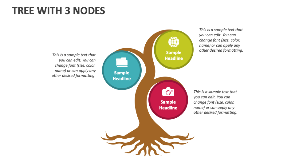 Tree With 3 Nodes PowerPoint and Google Slides Template - PPT Slides