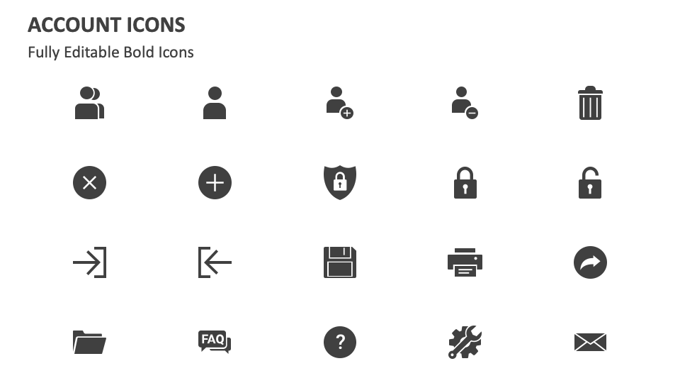Account Icons for PowerPoint and Google Slides - PPT Slides