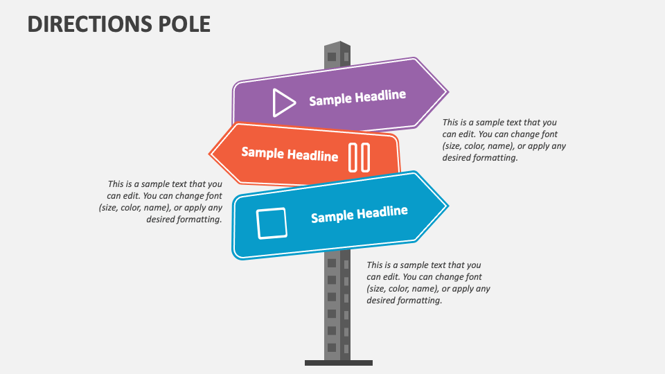 Directions Pole PowerPoint and Google Slides Template - PPT Slides