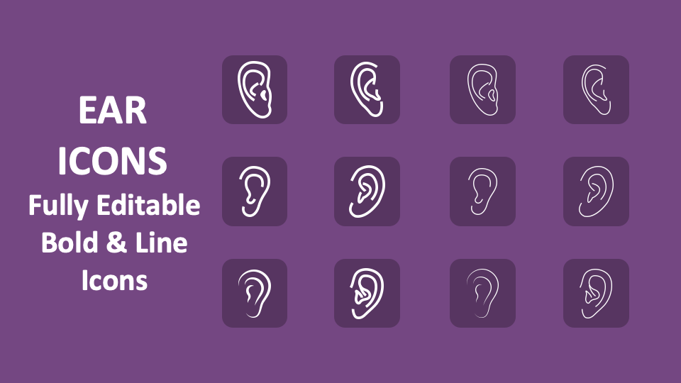 Ear Icons for PowerPoint and Google Slides - PPT Slides
