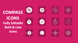 Compass Icons for PowerPoint and Google Slides - PPT Slides