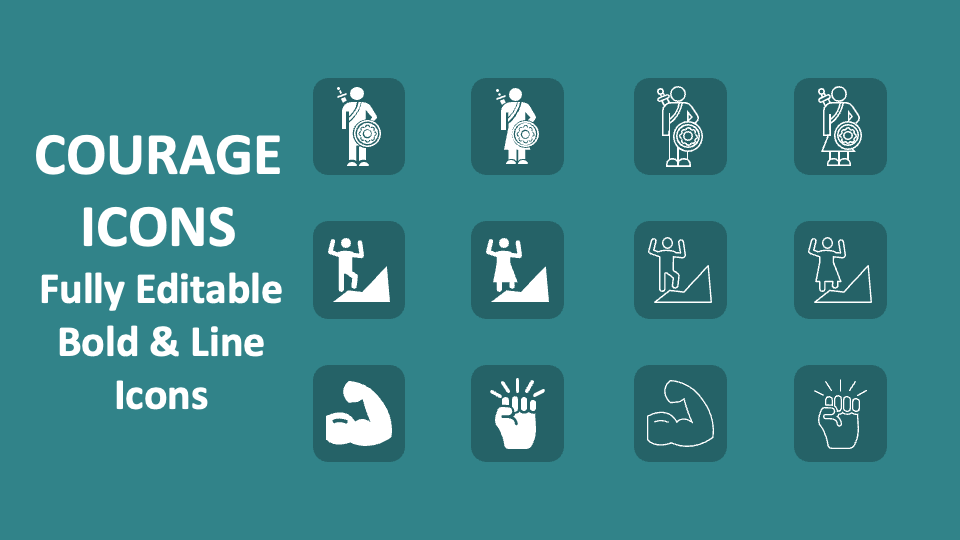 Courage Icons for PowerPoint and Google Slides - PPT Slides