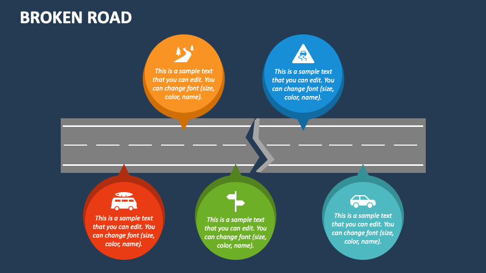 Broken Road PowerPoint and Google Slides Template - PPT Slides