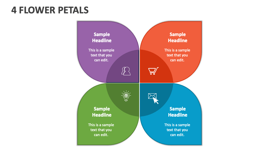 4 Flower Petals PowerPoint Presentation Slides - PPT Template