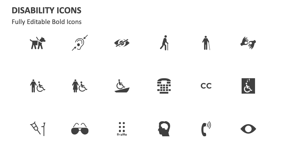 Disability Icons for PowerPoint and Google Slides - PPT Slides