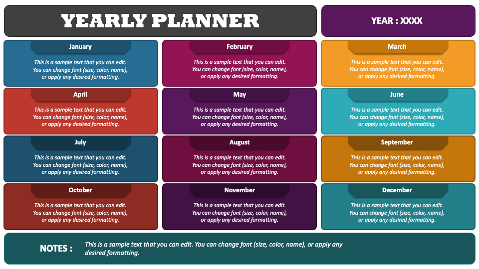 Yearly Planner PowerPoint and Google Slides Template - PPT Slides