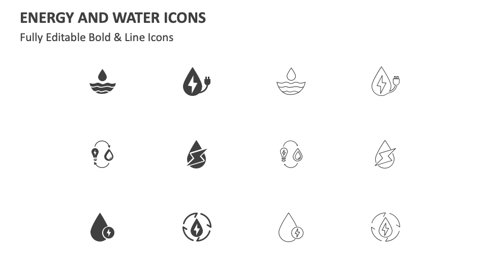 Energy and Water Icons for PowerPoint and Google Slides - PPT Slides