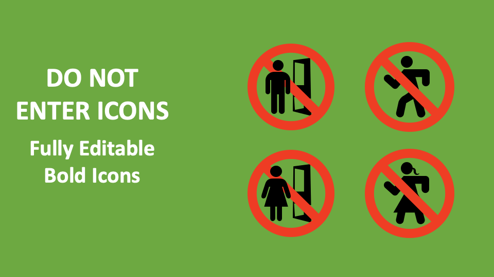 Do Not Enter Icons for PowerPoint and Google Slides - PPT Slides