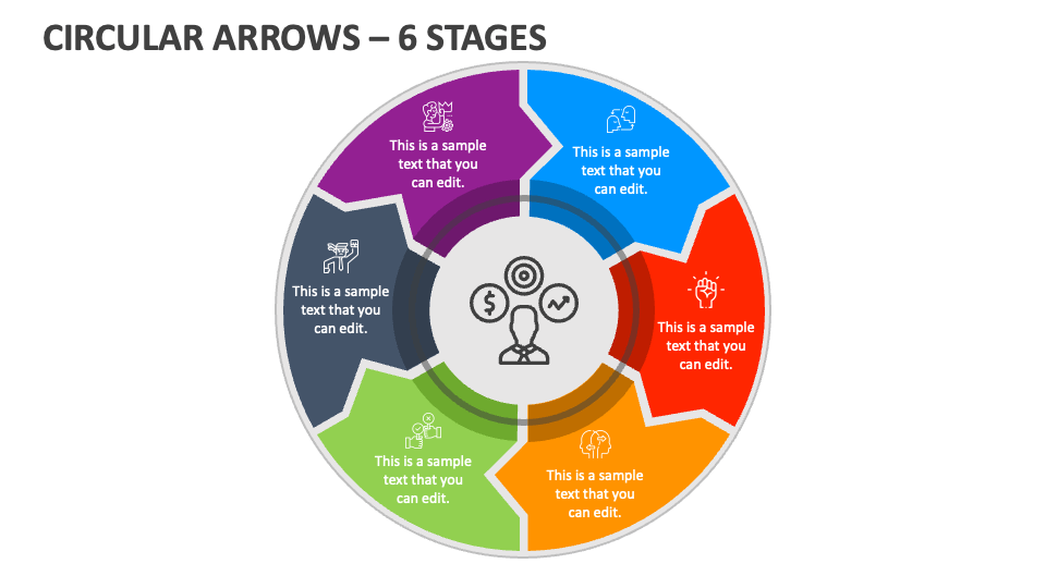 Circular Arrows - 6 Stages PowerPoint and Google Slides Template - PPT ...