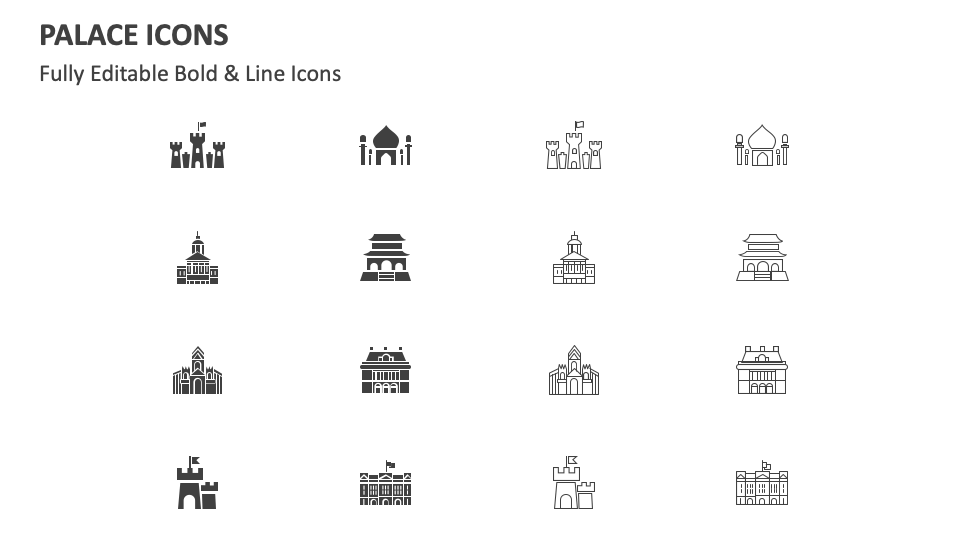 Palace Icons for PowerPoint and Google Slides - PPT Slides
