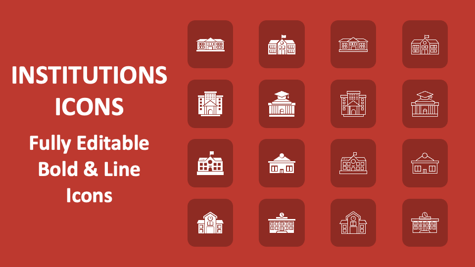 Institutions Icons for PowerPoint and Google Slides - PPT Slides