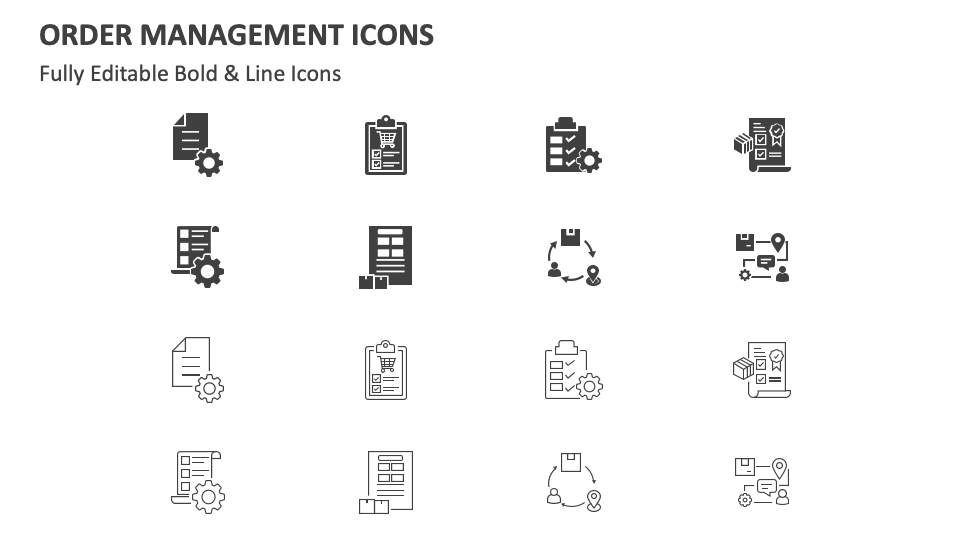 Order Management Icons for PowerPoint and Google Slides - PPT Slides