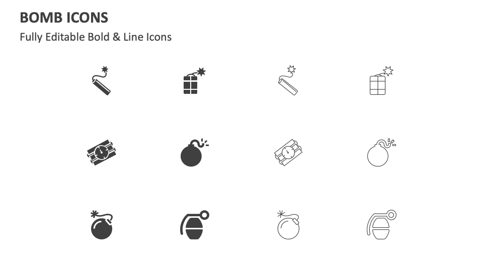 Bomb Icons for PowerPoint and Google Slides - PPT Slides