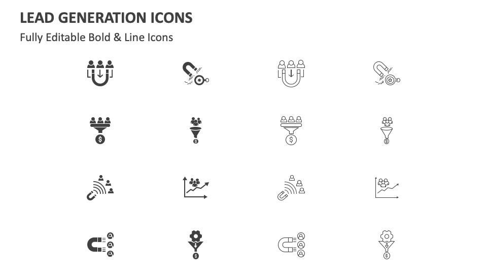 Lead Generation Icons for PowerPoint and Google Slides - PPT Slides