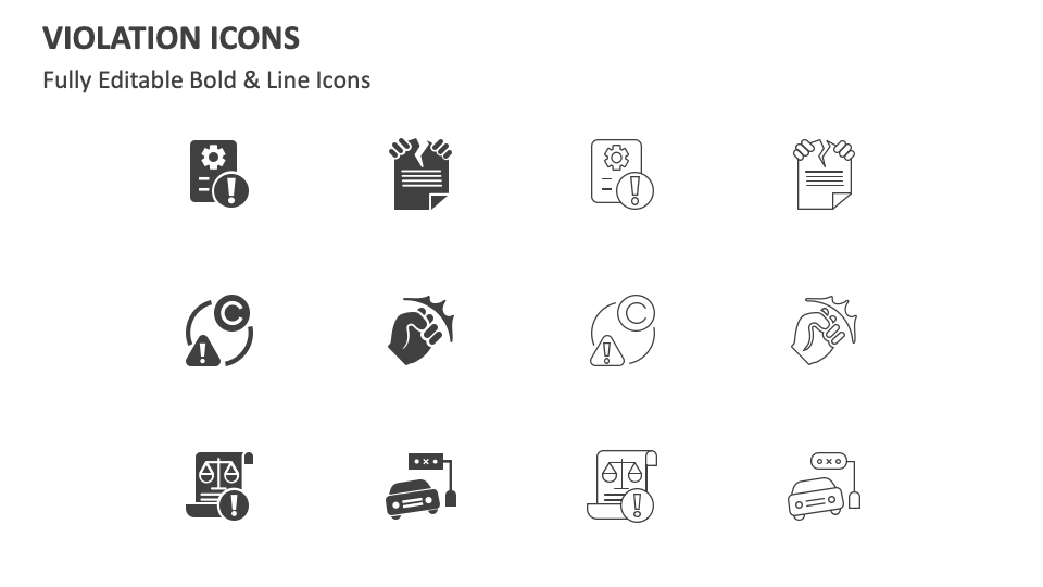 Violation Icons for PowerPoint and Google Slides - PPT Slides