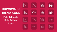 Downward Trend Icons for PowerPoint and Google Slides - PPT Slides