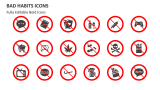 Bad Habits Icons for PowerPoint and Google Slides - PPT Slides