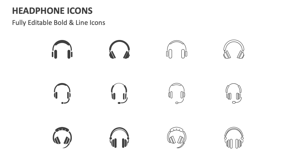 Headphone Icons for PowerPoint and Google Slides - PPT Slides