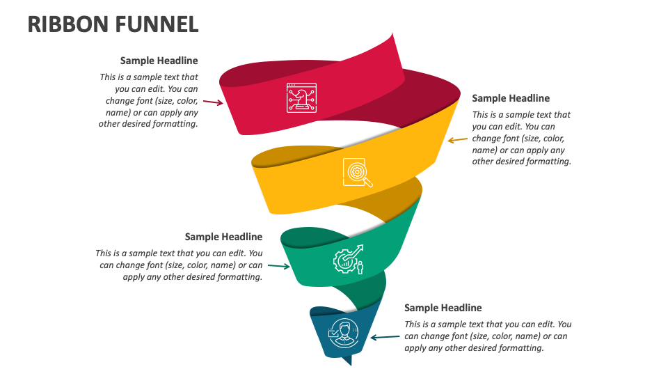 Ribbon Funnel PowerPoint and Google Slides Template - PPT Slides