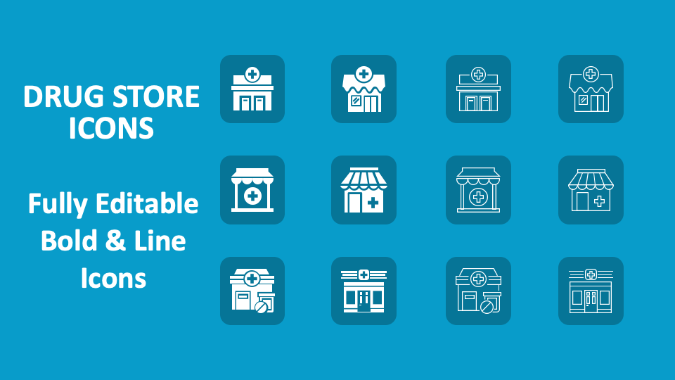 Drug Store Icons for PowerPoint and Google Slides - PPT Slides