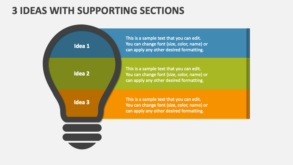 3 Ideas with Supporting Sections PowerPoint Presentation Slides - PPT ...