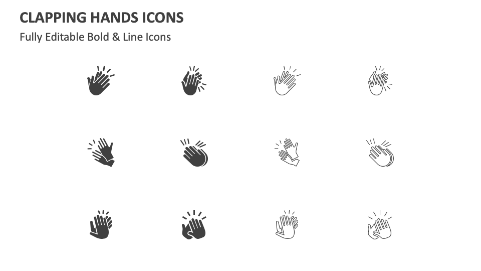 Clapping Hands Icons for PowerPoint and Google Slides - PPT Slides
