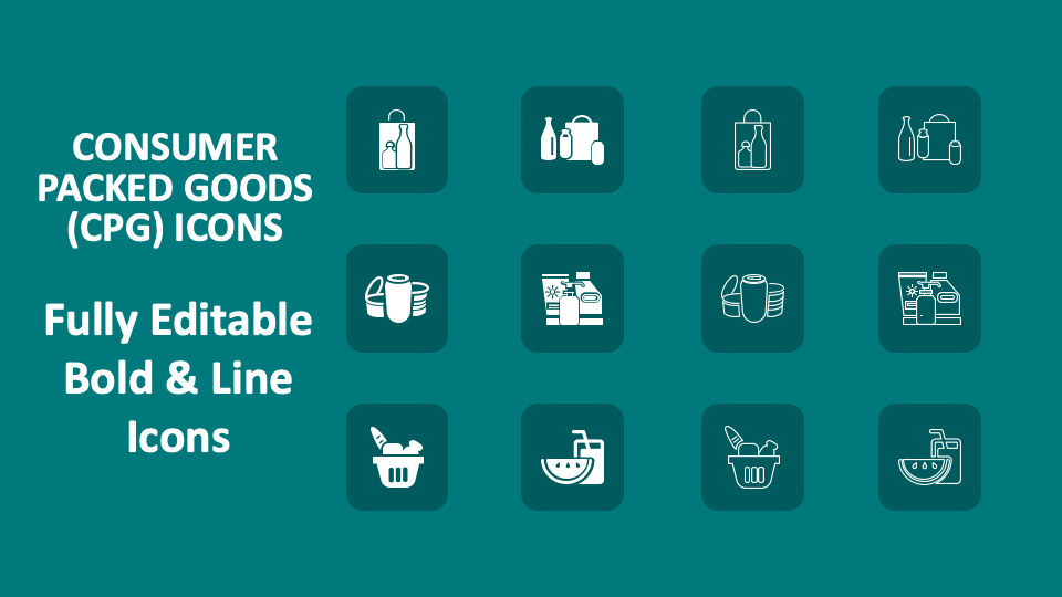Consumer Packed Goods (CPG) Icons for PowerPoint and Google Slides ...