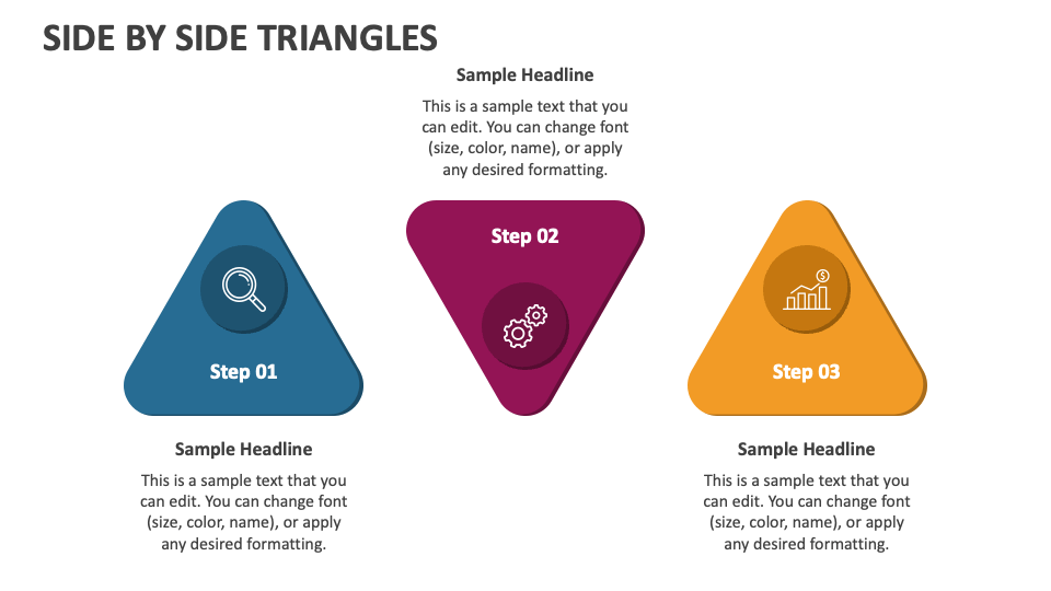 Side by Side Triangles PowerPoint Presentation Slides - PPT Template