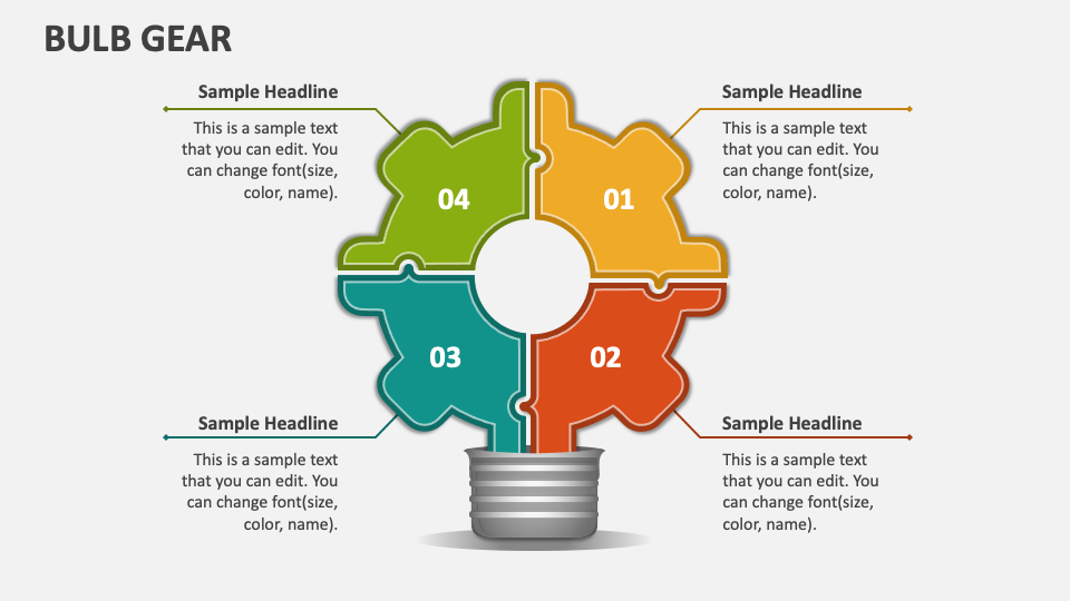 Bulb Gear PowerPoint Presentation Slides - PPT Template
