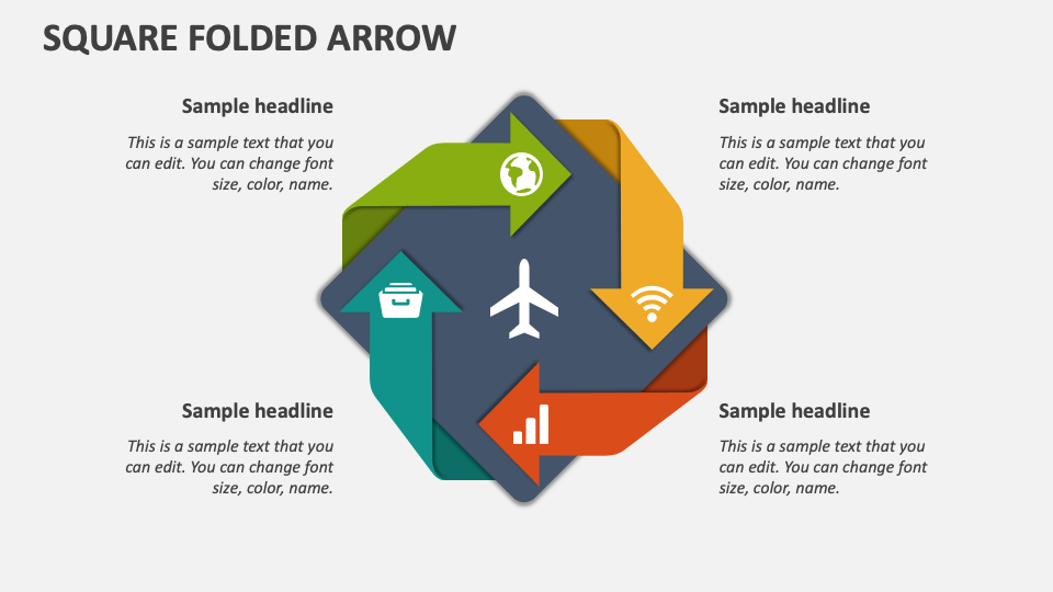 Square Folded Arrow PowerPoint and Google Slides Template - PPT Slides