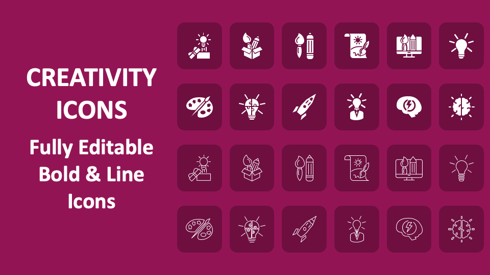 Creativity Icons for PowerPoint and Google Slides - PPT Slides
