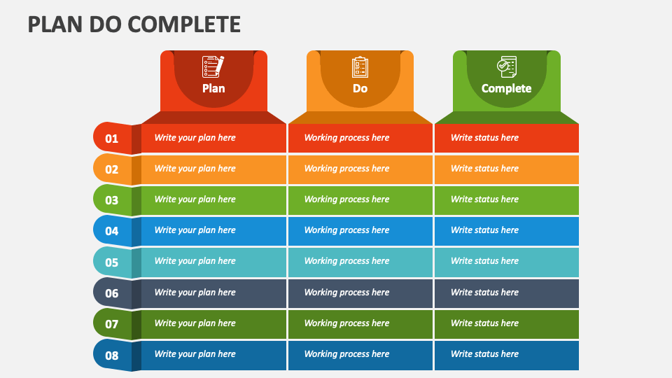 Plan Do Complete PowerPoint and Google Slides Template - PPT Slides