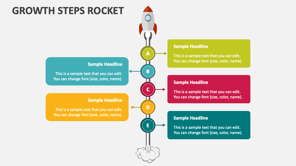 Growth Steps Rocket PowerPoint Presentation Slides - PPT Template