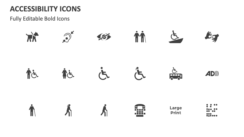 Accessibility Icons for PowerPoint and Google Slides - PPT Slides Accessibility Icons for PowerPoint and Google Slides - PPT Slides