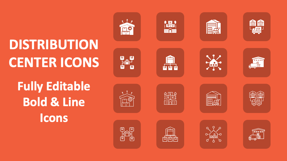 Distribution Center Icons for PowerPoint and Google Slides - PPT Slides