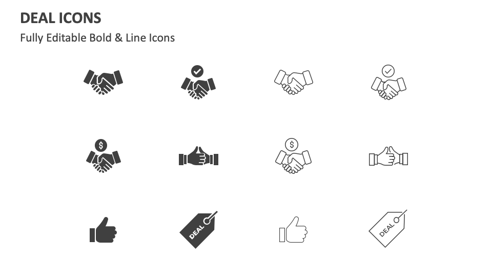 Deal Icons for PowerPoint and Google Slides - PPT Slides