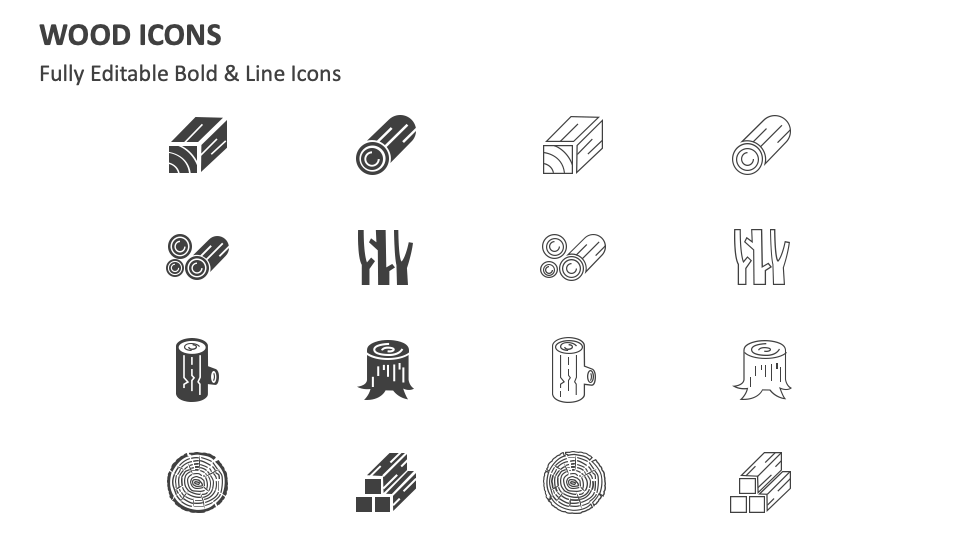 Wood Icons for PowerPoint and Google Slides - PPT Slides