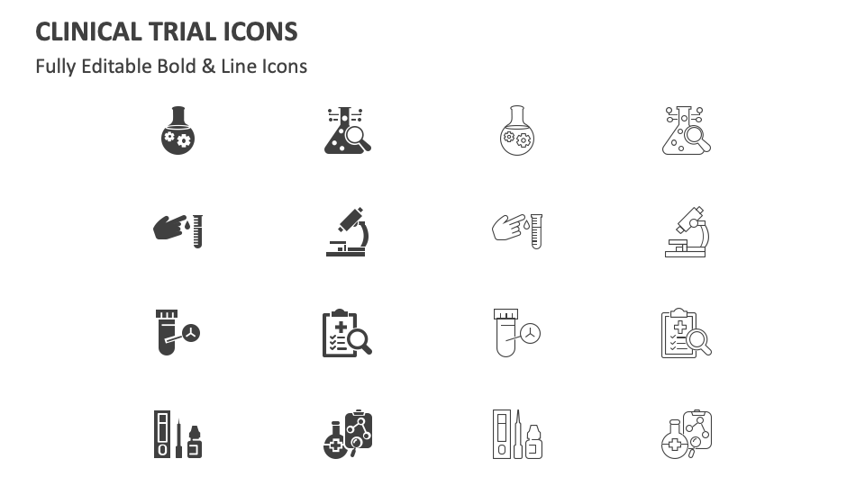 Clinical Trial Icons for PowerPoint and Google Slides - PPT Slides