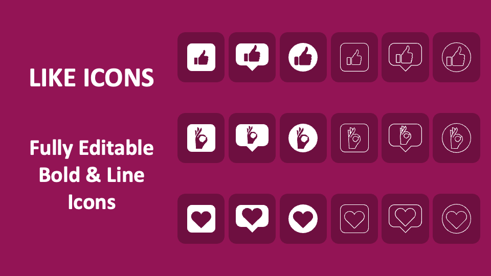 Like Icons for PowerPoint and Google Slides - PPT Slides