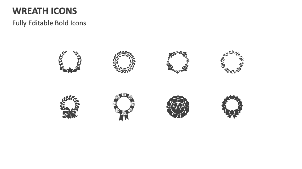 Wreath Icons for PowerPoint and Google Slides - PPT Slides