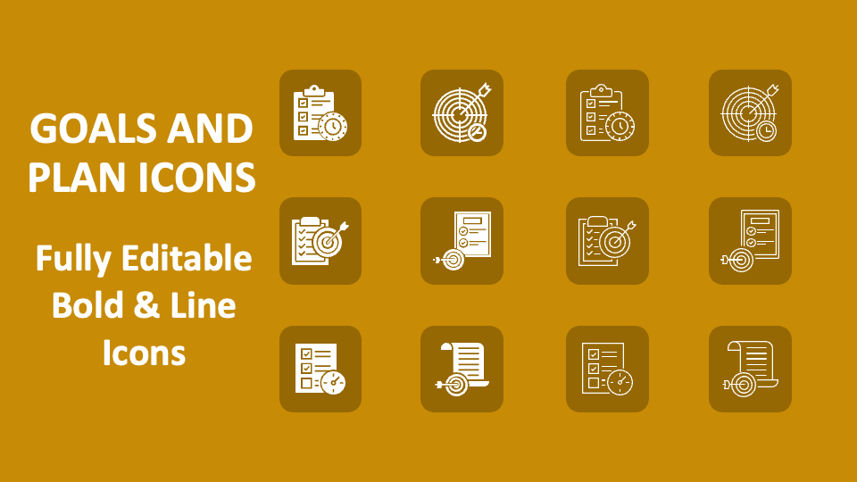 Goals and Plan Icons for PowerPoint and Google Slides - PPT Slides
