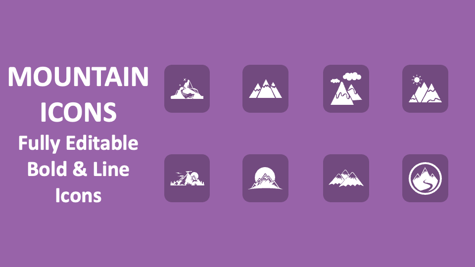 Mountain Icons for PowerPoint and Google Slides - PPT Slides